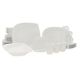 Creatable Kombiservice "Geschirr-Set Melbourne", 30 Stk., beige, Geschirr-Sets, Service, elegante Blattform, 30 Teile, f&uuml;r 6 Personen