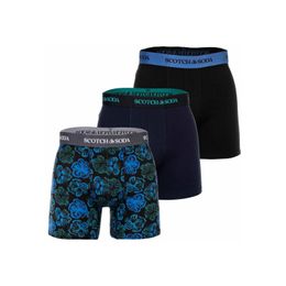 Scotch & Soda SCOTCH & SODA Herren Boxershorts "Boxershort Cotton Stretch Boxer 3er Pack", Gr. S, blau, Obermaterial: 95% Baumwolle CO. 5% Elasthan EL., Unterhosen