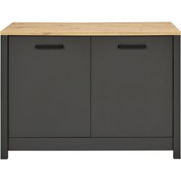 Sp&uuml;lenschrank Inter Link "Sp&uuml;lenschrank Veneto", anthrazit, B:130cm H:92cm T:60cm, MDF, Spanplatte, Schr&auml;nke, Sp&uuml;lenschrank, F&uuml;r Sp&uuml;le & Sp&uuml;lmaschine, Soft-Close, F&uuml;&szlig;e h&ouml;henverstellbar, 130x60x92
