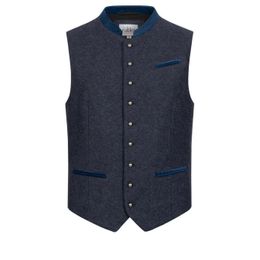 N&uuml;bler N&Uuml;BLER Herren Trachtenweste "Trachten Gilet Quentin", blau, Gr. 48, Obermaterial: 95% Baumwolle CO. 5% Elasthan EL., Westen