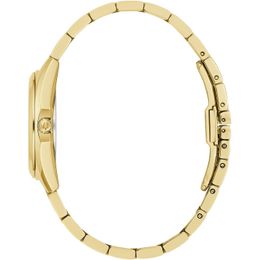 Bulova Damen Quarzuhr, gold, Armbanduhren, Armbanduhr, Damenuhr, Edelstahluhr, mit Diamanten, Saphirglas