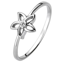 Jobo Damen Fingerring "Blume", 52, Silber 925 (Sterlingsilber), silber, Silber 925 (Sterlingsilber), Fingerringe, 925 Silber mit Zirkonia