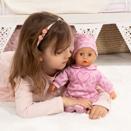 BAYER Baby Babypuppe "First Words Baby, 38 cm, Schafe rosa"schafe rosa, Puppen, mit Schlafaugen und Babyger&auml;uschen