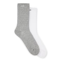 HUGO UNDERWEAR Damen Freizeitsocken "2P RS UNI CC W", Gr. 35, wei&szlig;, Baumwollmischung, unifarben, Socken, mit gerolltem B&uuml;ndchen