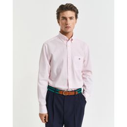Gant Herren Langarmhemd "REG POPLIN STRIPE SHIRT", rosa, Gr. 4XL, Web, Obermaterial: 100% Baumwolle, Hemden