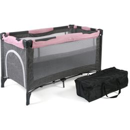 CHIC 4 BABY CHIC4BABY Baby Baby-Reisebett "Luxus, Melange Rosa", grau, Aluminium, Polyester, Babybetten, inkl. Transporttasche