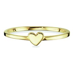 CAI CA&Iuml; Damen Fingerring "925/- Sterling Silber vergoldet Herz", 050 (15,9), Silber 925 (Sterlingsilber), gelb, Silber 925 (Sterlingsilber), Fingerringe
