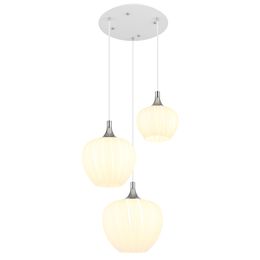 Globo LIGHTING H&auml;ngeleuchte "MAXY", &Oslash; 48cm H: 120cm, 1 Stk., wei&szlig;, Wohnzimmer, Leuchten, H&auml;ngelampe/Pendelleuchte/Glas klar/H&ouml;he k&uuml;rzbar/&oslash;: 480mm