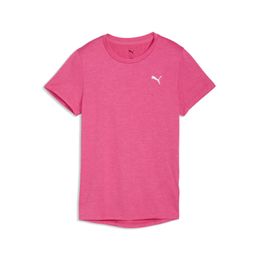 Puma Damen Trainingsshirt "TAD ESSENTIALS Meliertes T-Shirt Damen"glowing pink heather wei&szlig;, Gr. M, Obermaterial: 100% Polyester, Shirts