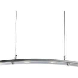 Searchlight H&auml;ngeleuchte "Curve 4Lt Pendant - Satin Silver Metal & Frosted Glass", 4, H: 4cm, 1 Stk., silber, Wohnzimmer, Leuchten