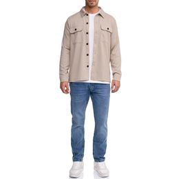 Langarmhemd INDICODE "INNello", Herren, Gr. XL, N-Gr, simply taupe, Web, Obermaterial: 95% Polyester, 5% Elasthan, unifarben, regular fit, Hemden