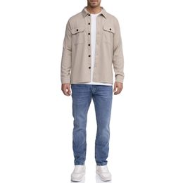 INDICODE Herren Langarmhemd "INNello", beige, Gr. L, unifarben, Web, Obermaterial: 95% Polyester, 5% Elasthan, Hemden