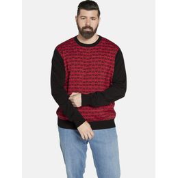 CHARLES COLBY Herren Rundhalspullover "Pullover EARL ALAN", schwarz, Gr. XL, mehrfarbig, Obermaterial: 50% Baumwolle CO. 50% Polyacryl PAN., Pullover