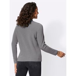 Casual Looks Damen Stehkragenpullover "Stehkragen-Pullover", grau, Gr. 46, unifarben, 50% Wolle, 30% Baumwolle, 20% Polyamid, Pullover
