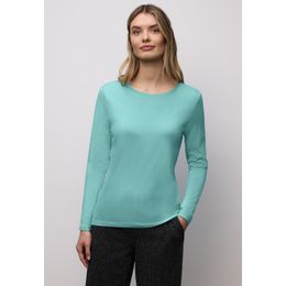 Street One Damen Langarmshirtmisty mint, Gr. 36, unifarben, Web, 50% Modal, 50% Baumwolle, Shirts, mit Rundhalsausschnitt