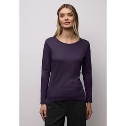 Street One Damen Langarmshirtmystic lila, Gr. 46, unifarben, Web, 50% Modal, 50% Baumwolle, Shirts, mit Rundhalsausschnitt