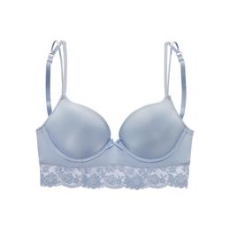 Vivance Damen Push-up-BH "Anisa", Gr. 75, grau, Microtouch, Obermaterial: 60% Polyamid, 35% Polyester, 5% Elasthan, BHs, mit B&uuml;gel und Spitze entlang