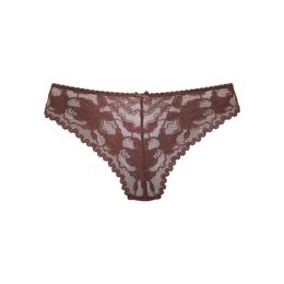 Lascana Damen String, Gr. 40schokolade, Spitze, Obermaterial: 90% Polyamid, 10% Elasthan, Unterhosen, aus floraler Spitze