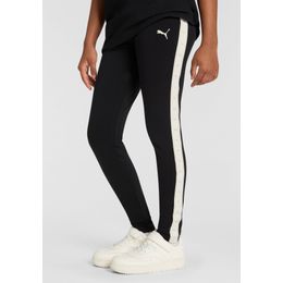 Puma M&auml;dchen Leggings "ESS TAPE LEGGINGS G", schwarz, Gr. 164, bedruckt, Jersey, Obermaterial: 95% Baumwolle, 5% Elasthan, Hosen, sportlicher Stil,