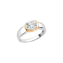 Vivance Damen Fingerring "925/- Sterling Silber rhodiniert bicolor Zirkonia", 054 (17,2), Silber 925 (Sterlingsilber), bunt, Silber 925