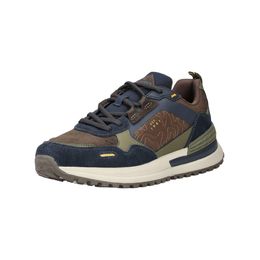 JEEP Herren Sneaker "JEEP Sneaker Lederimitat/Textil", Gr. 41blau, braun, Lederimitat, Textil, Schuhe