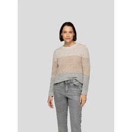 Rabe Damen Rundhalspullover, braun, Gr. 42, Intarsienmuster, Strick, Obermaterial: 47% Baumwolle, 47% Polyacryl, 6% metallisierte Fasern, Pullover,