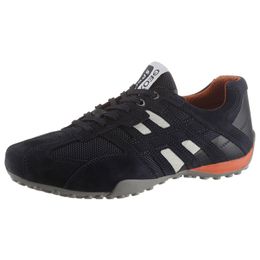 Geox Herren Sneaker "U SNAKE", Gr. 48, blau, Mesh, Veloursleder, Schuhe, Freizeitschuh, Schn&uuml;rschuh mit Geox Spezial Membran