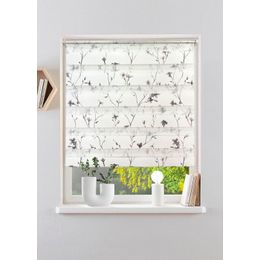 Doppelrollo OTTO HOME, B:50cm H:150cm, grau, Polyester, Rollos, "MINNA", Rollo mit Floralem Design, F&uuml;r Fenster & T&uuml;r, Klemmfix - sehr beliebt