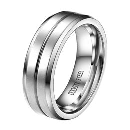 DOOSTI Damen Trauring "Schmuck Geschenk Edelstahl Trauring Ehering Partnerring LIEBE", 58, ohne Zirkonia, Edelstahl, 6mm, silber, Edelstahl,