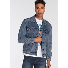 Levi's LEVI'S Herren Jeansjacke "VINTAGE FIT TRUCKER JKT", blau, Gr. M, unifarben, Denim/Jeans, Obermaterial: 100% Baumwolle, Jacken, mit Knopfleiste