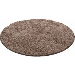 Hochflor-Teppich, H:30mm &Oslash;:160cm, braun, Ayyildiz Teppiche, Kunstfaser, Teppiche, "Life Shaggy 1500 , auch als L&auml;ufer und in Rund erh&auml;ltlich",