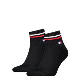 Tommy Hilfiger Herren Kurzsocken "TH UNI TJ QUARTER 2P ICONIC", Gr. 39, schwarz, Baumwollmischung, Socken, Half-Terry-Sohle f&uuml;r zus&auml;tzlichen Komfort