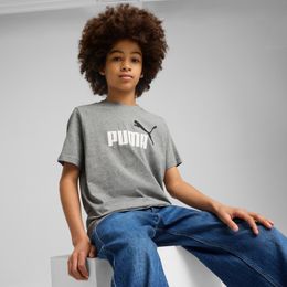 Puma Jungen T-Shirt "ESS 2 COLOR NO.1 LOGO TEE B", grau, Gr. 164, bedruckt, Jersey, Obermaterial: 100% Baumwolle, Shirts, Regular Fit, sportlicher
