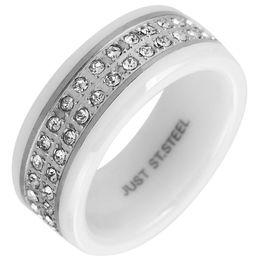 Adelia&acute;s ADELIA ́S Damen Fingerring "Damen Ring aus Edelstahl", 58, Edelstahlwei&szlig;, Edelstahl, Fingerringe, Eine sch&ouml;ne Geschenkidee f&uuml;r jeden Anlass