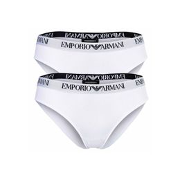 Emporio Armani Damen Slip "Slip ESSENTIAL COTTON 2er Pack", Gr. S, wei&szlig;, Obermaterial: 95% Baumwolle CO. 5% Elasthan EL., Unterhosen