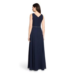 Vera Mont Damen Abendkleid "Damen mit Plissee", blau, festlich, Gr. 38, Chiffon, Obermaterial: 100% Polyester; Futter: 100% Polyester, Kleider,