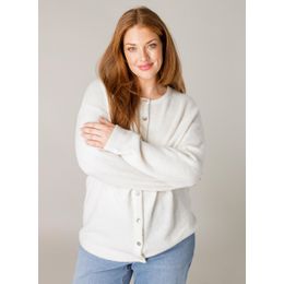 Damen Cardigan "Yulia", beige, Gr. 52, Base Level Curvy, unifarben, Strick, Obermaterial: 43% Nylon, 26% Polyacryl, 13% Alpaka, 13% Wolle, 5%