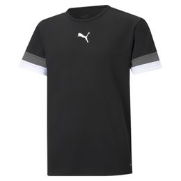 Puma M&auml;dchen Trainingstop "TEAMRISE JERSEY JR", schwarz-wei&szlig;, Gr. 164, unifarben, Netz, Obermaterial: 100% Polyester, Tops, Slim Fit Passform,