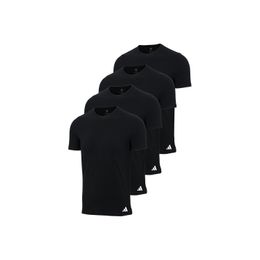 Herren T-Shirt "T-Shirt Crew Neck Shirt Active Flex Cotton 4P 4er Pack", schwarz, Gr. S, adidas originals, Obermaterial: 95% Baumwolle CO. 5%