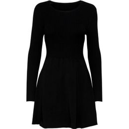 Only Damen Strickkleid "ONLALMA", schwarz, Gr. S, unifarben, Strick, Obermaterial: 80% Viskose, 20% Nylon, Kleider