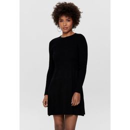 Only Damen Strickkleid "ONLALMA", schwarz, Gr. M, unifarben, Strick, Obermaterial: 80% Viskose, 20% Nylon, Kleider