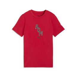 Puma Kinder T-Shirt "AC Milan ftblCulture T-Shirt Jugendliche"for all time rot schwarz, Gr. 176, bedruckt, Obermaterial: 100% Baumwolle. Rippe: 25%