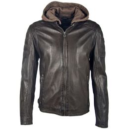 Mauritius Herren Lederjacke "Rylo LAKEV", braun, Gr. XXXL, kontrastfarbene Details, unifarben, Obermaterial: 100% Schafsleder. Futter: 100%