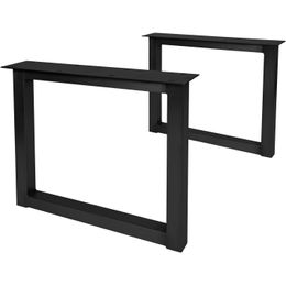 Tischbein Sit, grau (antikschwarz), B:75cm H:73cm T:15cm, Tischbeine, Tischbein, modernes Kufen-Gestell
