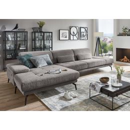 Ecksofa DIE PLANBAR "MP-IN20126 L-Form mit Kaltschaum-Polsterung", grau, B:328cm H:82cm T:190cm, 100% Polyester, Sofas, Ecksofa, mit Kopfteilverstellung, optional Sitztiefen- & Armteilverstellung