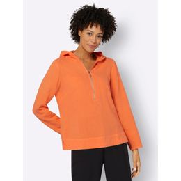 Schlupfbluse Casual Looks, Damen, Gr. 38, orange, 100% Baumwolle, unifarben, V-Ausschnitt, Blusen Schlupfbluse