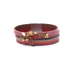 Armband "Kaya", Damen, Gr. Leder, rot, Collezione Alessandro, Armb&auml;nder Armband