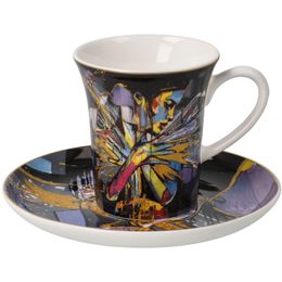 Tasse Goebel "Espressotasse Lana Frey -Fire in the Belly", bunt, B:12cm H:7cm, Porzellan, Trinkgef&auml;&szlig;e, Tasse