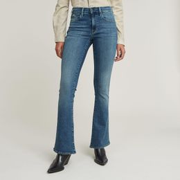 G-Star Raw Bootcut-Jeans G-STAR "3301 Flare Wmn", Damen, Gr. 26, L&auml;nge 30, blau (faded icy blau), Denim/Jeans, Obermaterial: 99% Baumwolle, 1% Elasthan, bootcut fit normal, Jeans, aus Stretch-Denim