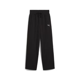 Sporthose Puma "Wardrobe Essentials Relaxed Wide Leg Jogginghose M&auml;dchen", M&auml;dchen, Gr. 164, Normalgr&ouml;&szlig;en, schwarz, Obermaterial: 68% Baumwolle, 32% Polyester; Rippe: 4% Elasthan, 96% Baumwolle; Tasche &ndash; Oben: 100% Baumwolle, unifarben, relaxed fit, Hosen Sporthose